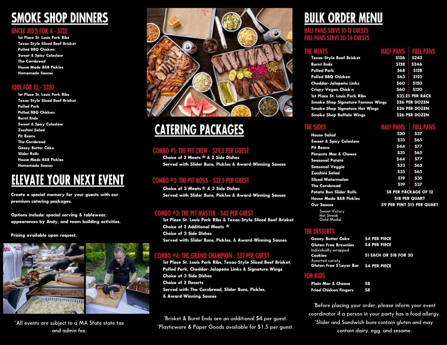 Catering Menu - The Smoke Shop BBQ